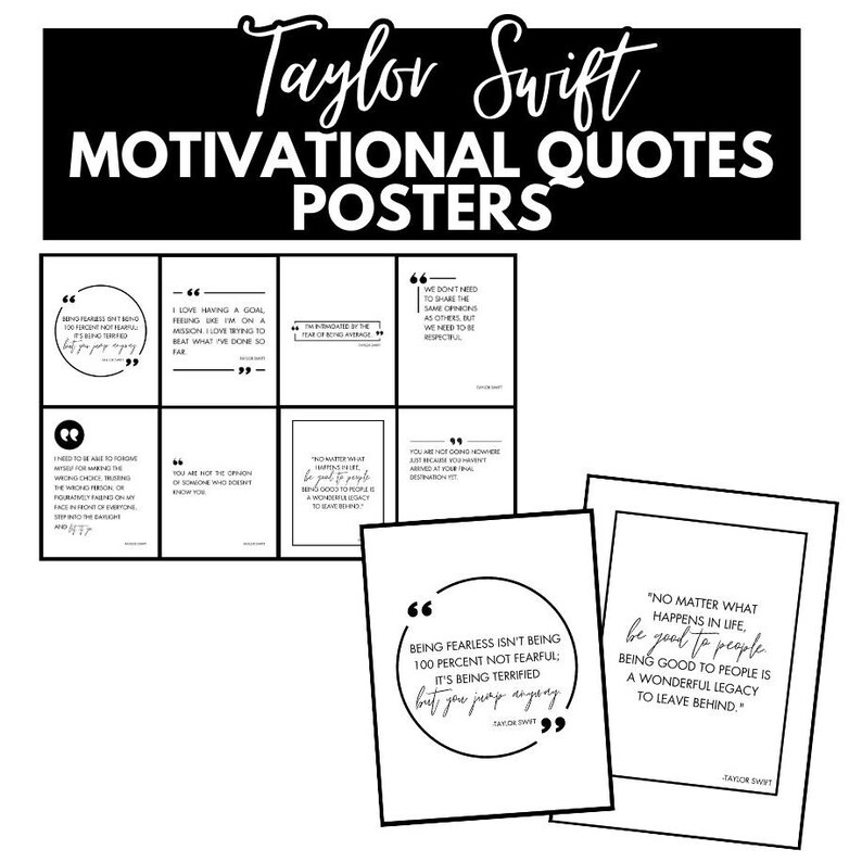 Taylor Swiftie Motivational Quotes Classroom Posters - Etsy