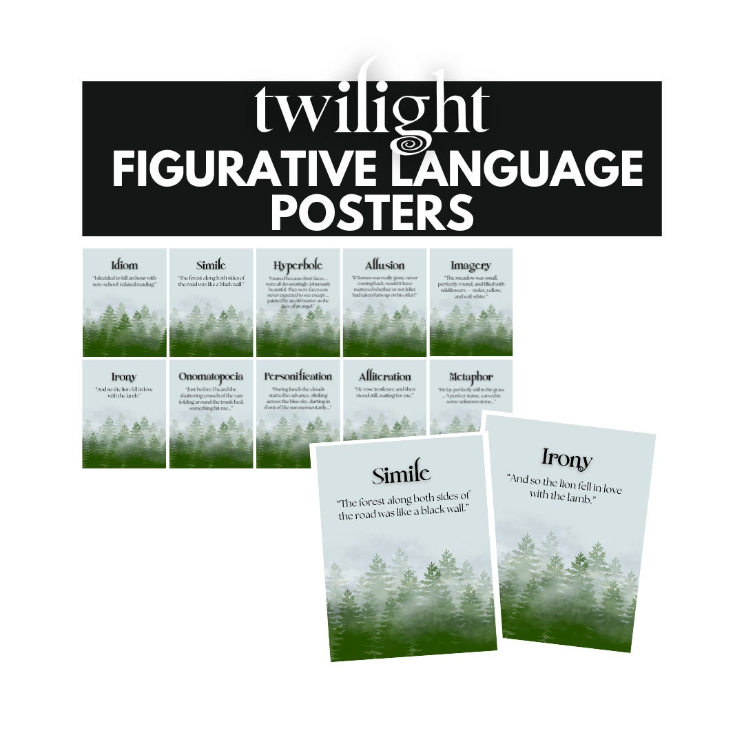 Twilight Figurative Language Classroom Posters Digital Download - Etsy