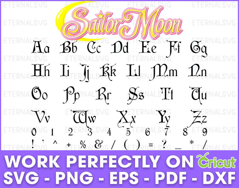 Sailor Moon Font SVG Sailor Moon Alphabet Sailor Moon - Etsy Australia