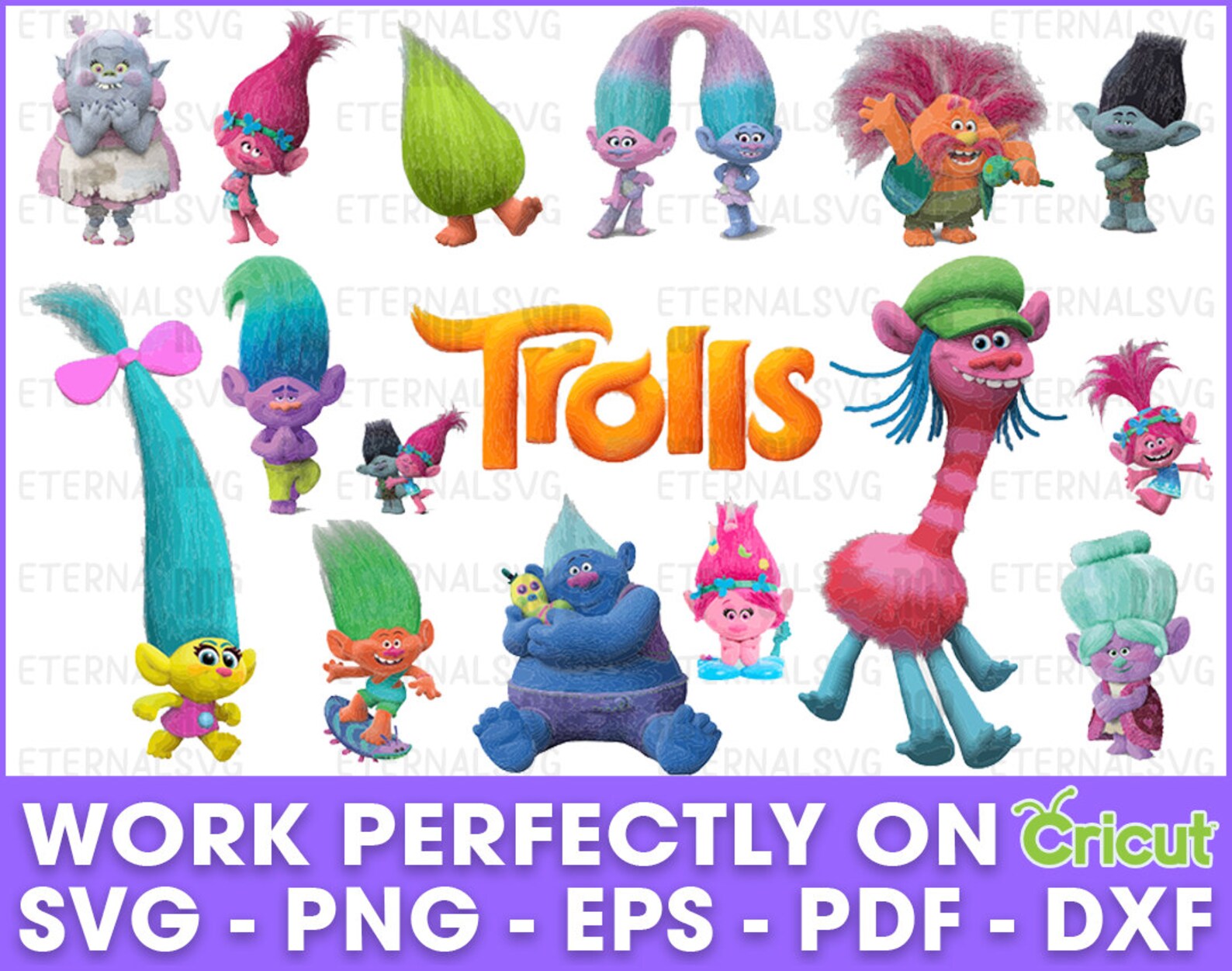 Trolls Bundle SVG trolls vector trolls silueta trolls - Etsy México