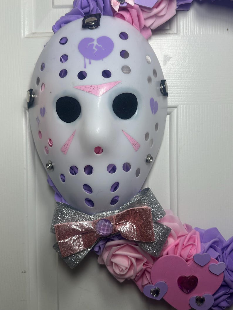 Pastel Jason Wreath, Horror Wreath, Pink and Purple Wreath, Spring ...
