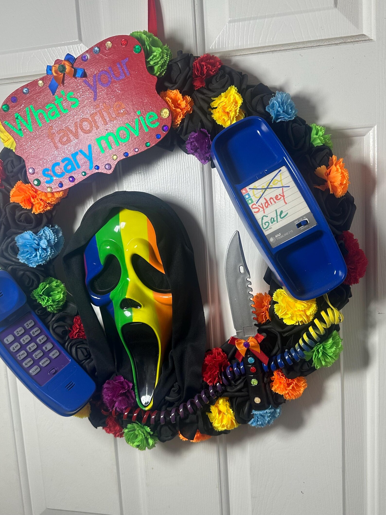 Rainbow Ghostface Wreath, Horror Wreath, Scream Movie, Halloween ...