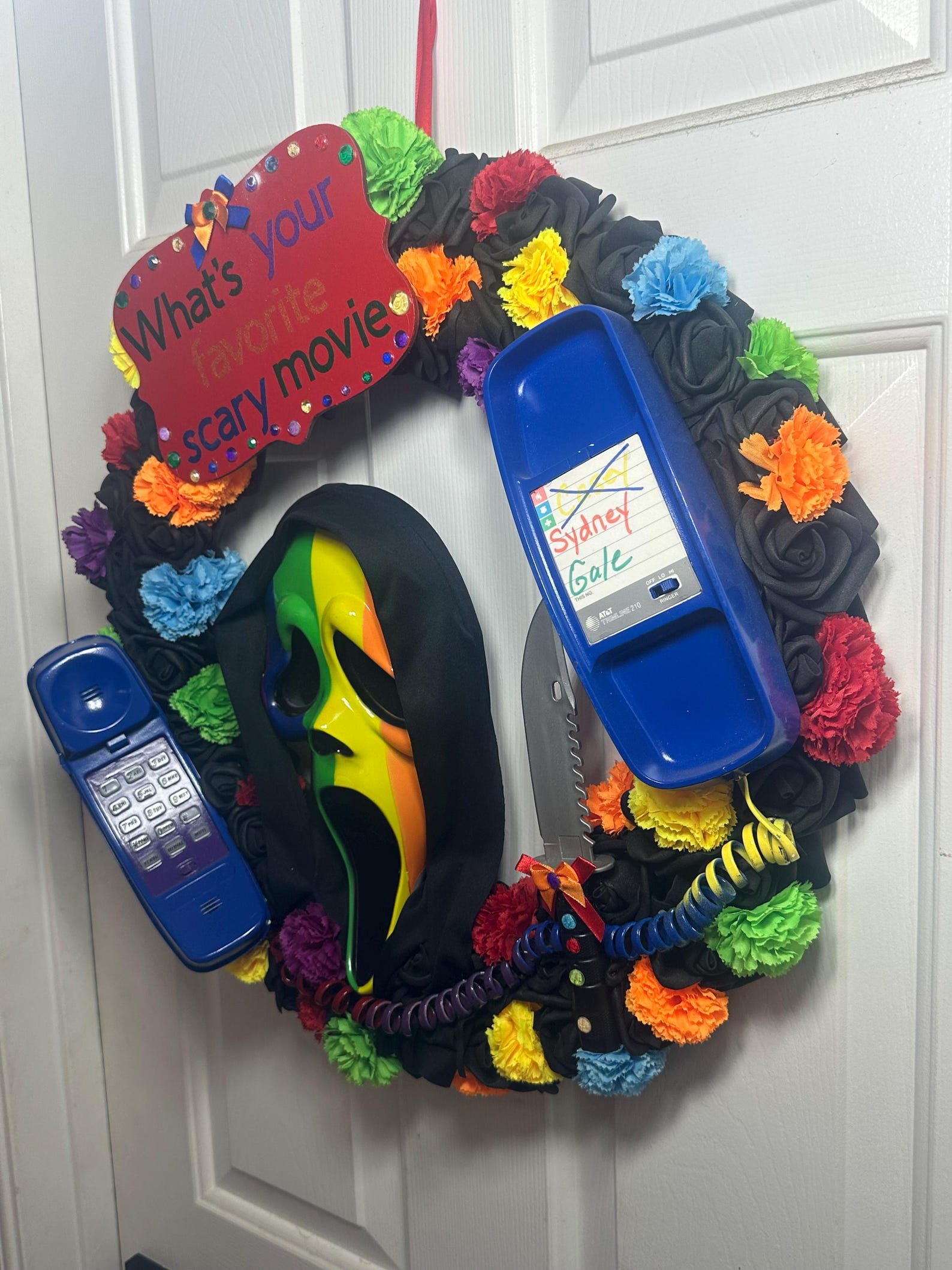 Rainbow Ghostface Wreath, Horror Wreath, Scream Movie, Halloween ...