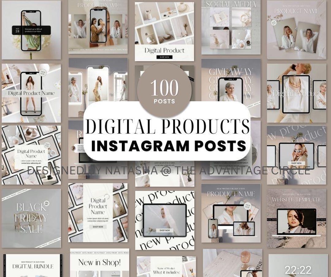 100 Digital Products Instagram Posts - Etsy