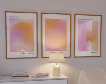 444 Print Angel Numbers Poster Gradient Wall Art Spiritual - Etsy