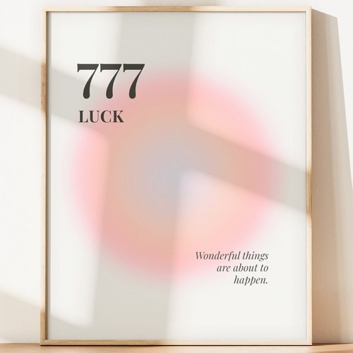 777 Print Angel Numbers Poster Gradient Wall Art Spiritual - Etsy