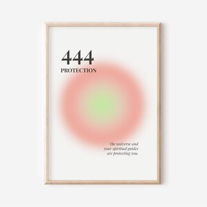 444 Print, Angel Numbers Poster, Gradient Wall Art, Spiritual Print ...