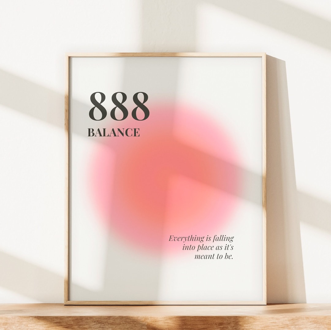 888 Print, Angel Numbers Poster, Gradient Wall Art, Spiritual Print ...