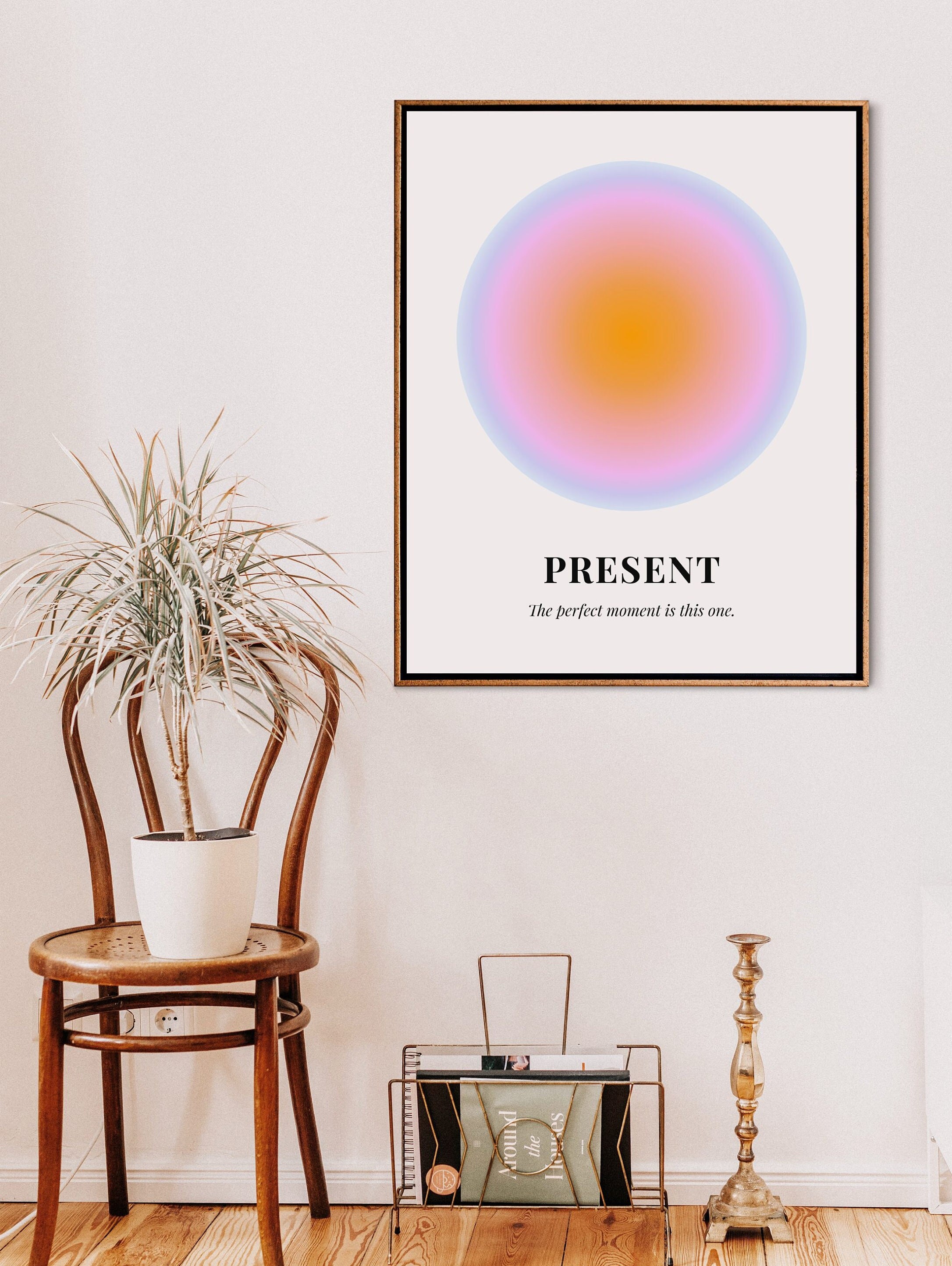 Present Affirmation Print Aura Poster Gradient Wallart - Etsy