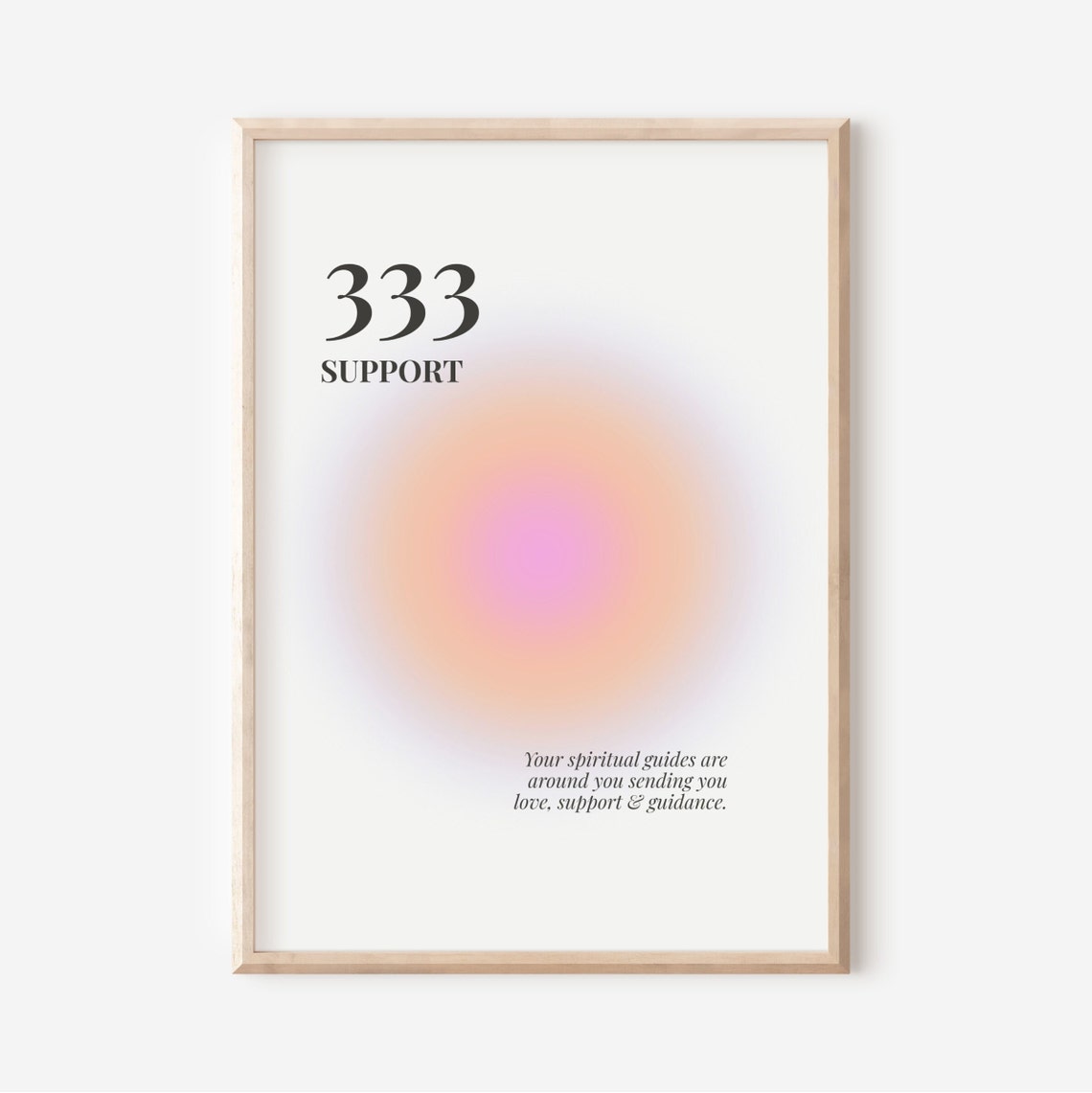333 Print Angel Numbers Poster Gradient Wall Art Spiritual - Etsy