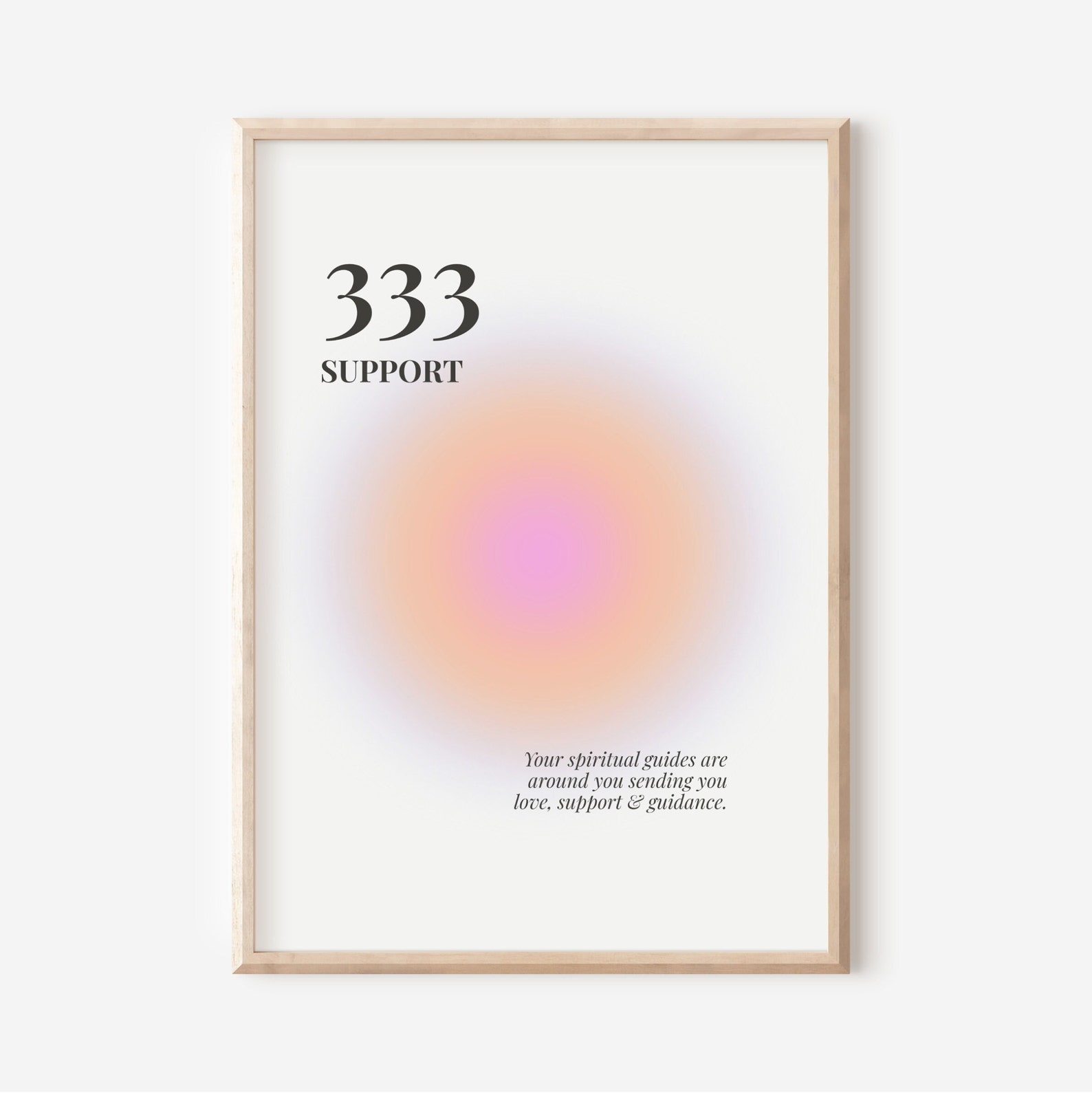 333 Print Angel Numbers Poster Gradient Wall Art Spiritual - Etsy
