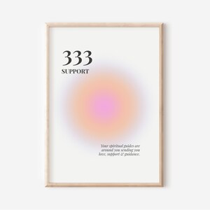 333 Print, Angel Numbers Poster, Gradient Wall Art, Spiritual Print ...