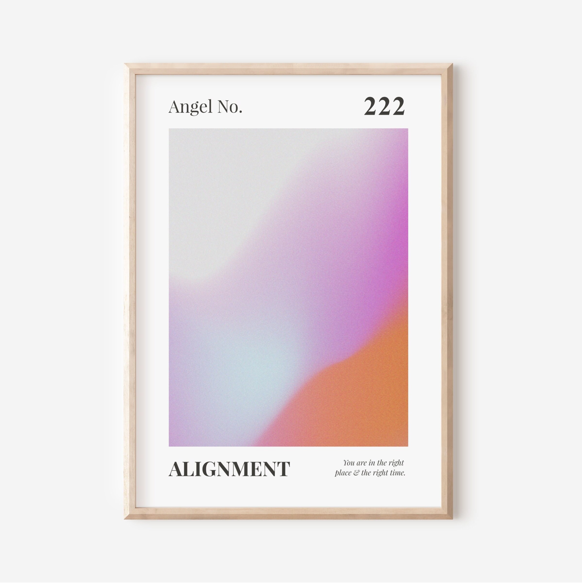 222 Print Angel Numbers Poster Gradient Wall Art Spiritual - Etsy