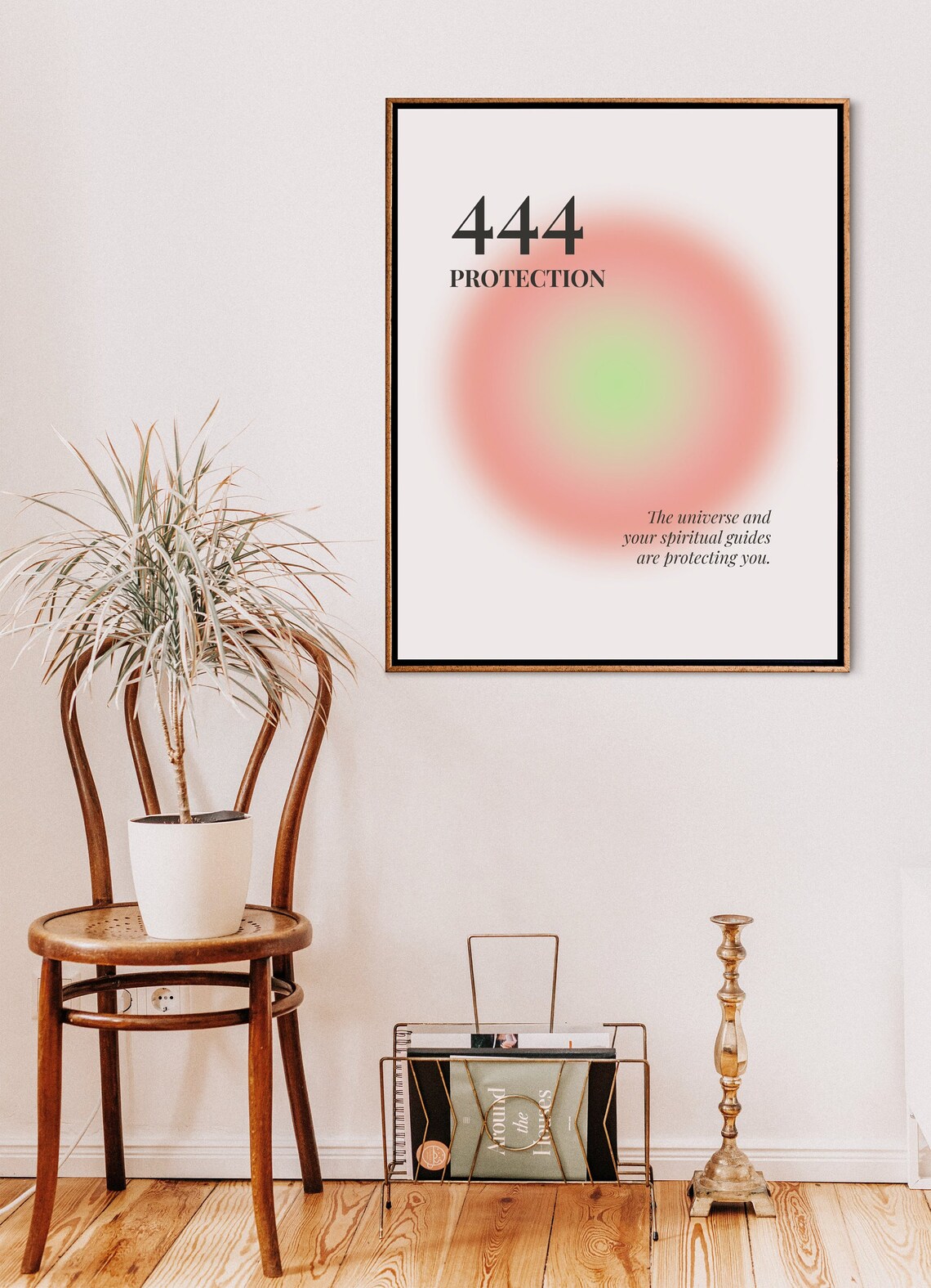 444 Print Angel Numbers Poster Gradient Wall Art Spiritual - Etsy
