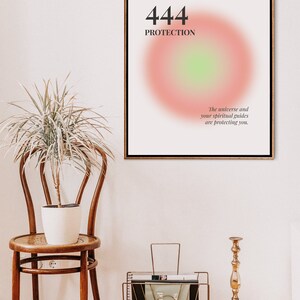 444 Print, Angel Numbers Poster, Gradient Wall Art, Spiritual Print ...