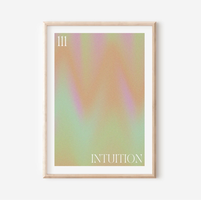 111 Print Angel Numbers Poster Aura Print Gradient Wall - Etsy