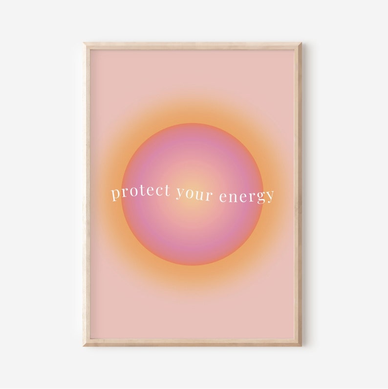 Protect Your Energy Print Aura Poster Gradient Wall Art - Etsy