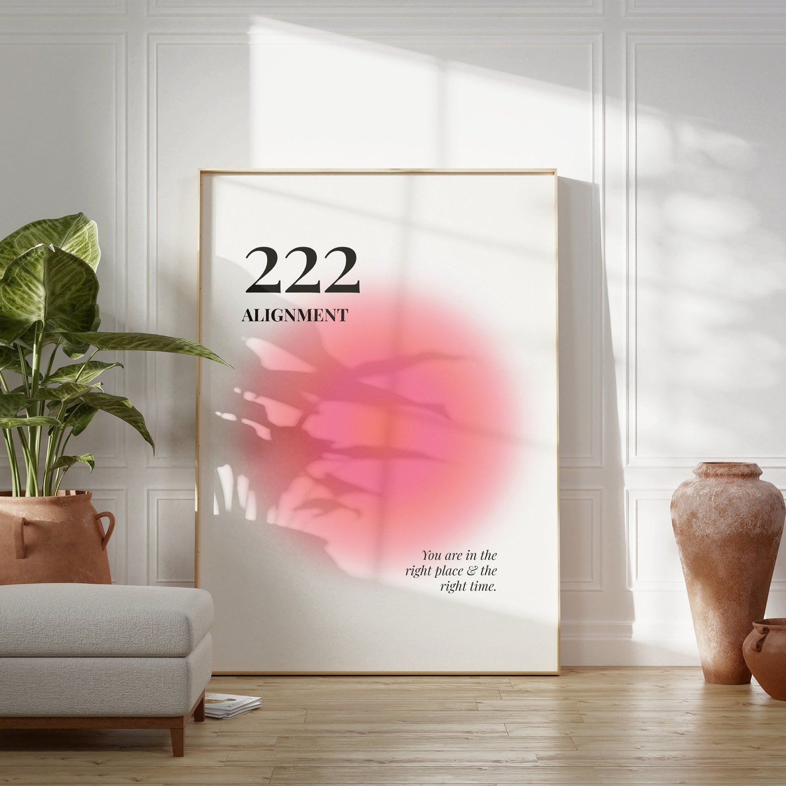 222 Print, Angel Numbers Poster, Gradient Wall Art, Spiritual Print ...