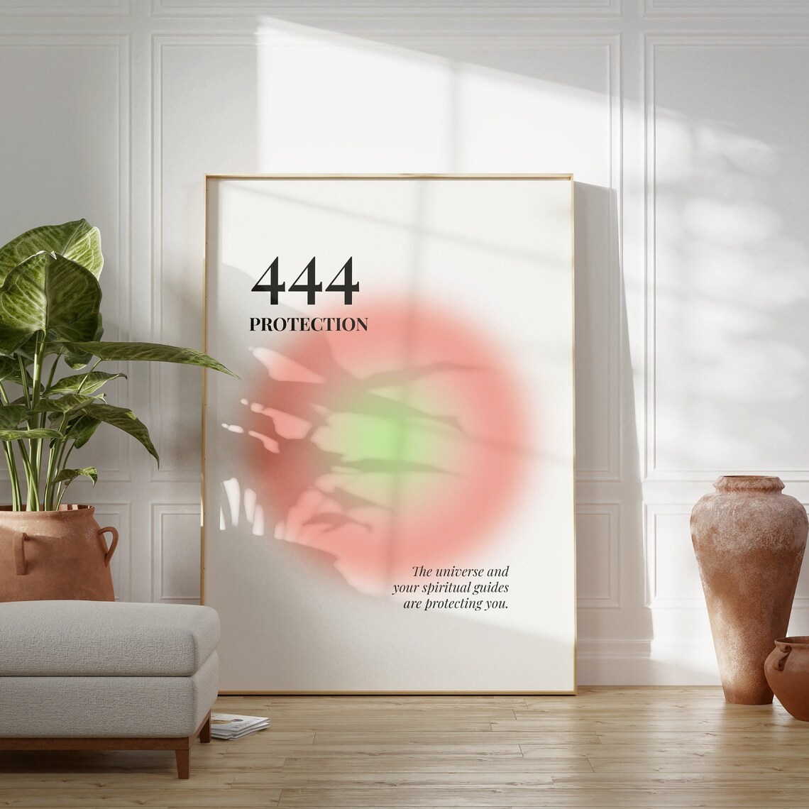 444 Print Angel Numbers Poster Gradient Wall Art Spiritual - Etsy