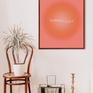 Radiate Love Print, Aura Poster, Gradient Wall Art, Spiritual Print ...