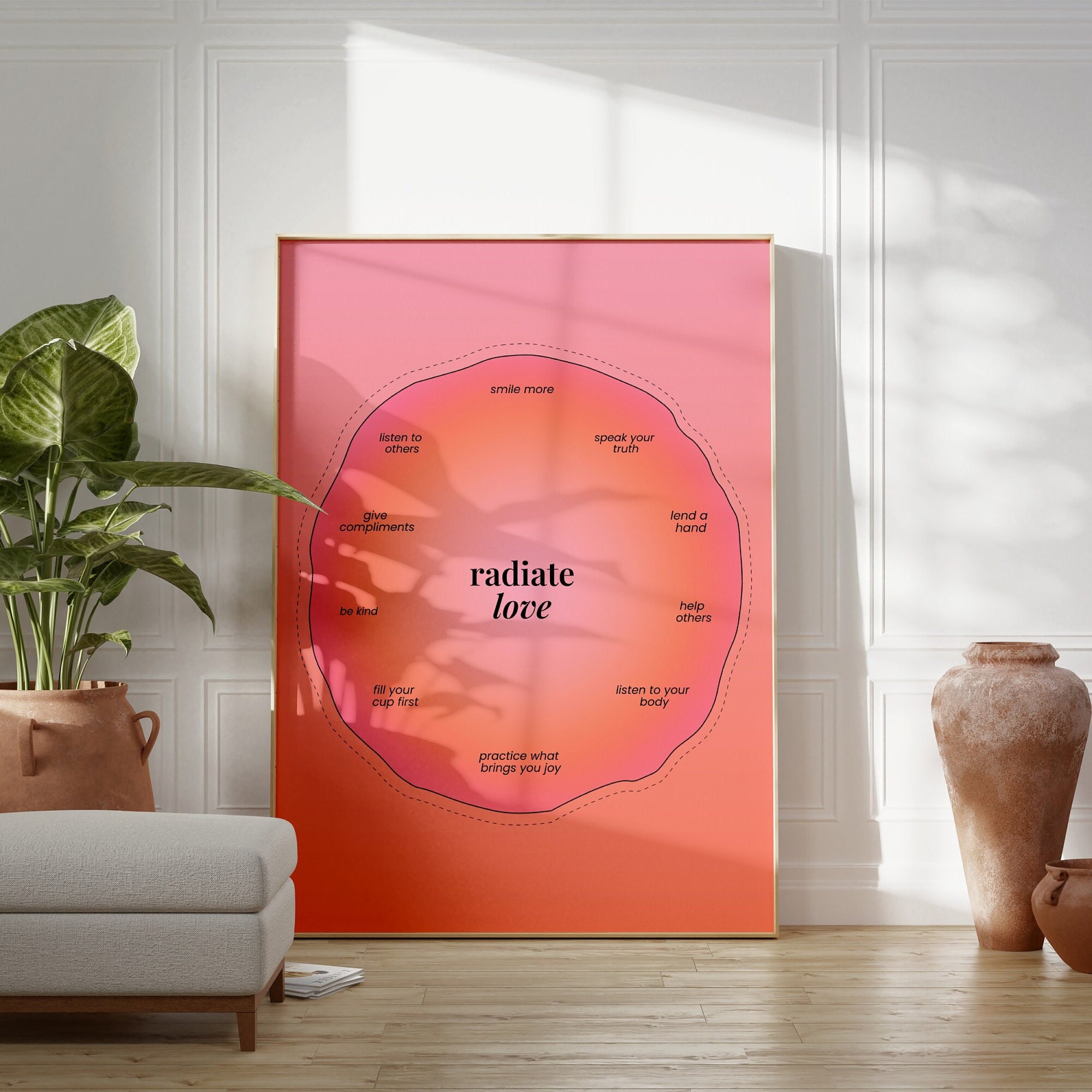 Love Wall Art Aura Poster Gradient Wall Art Spiritual | Etsy