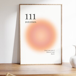 111 Print, Angel Numbers Poster, Gradient Wall Art, Spiritual Print ...