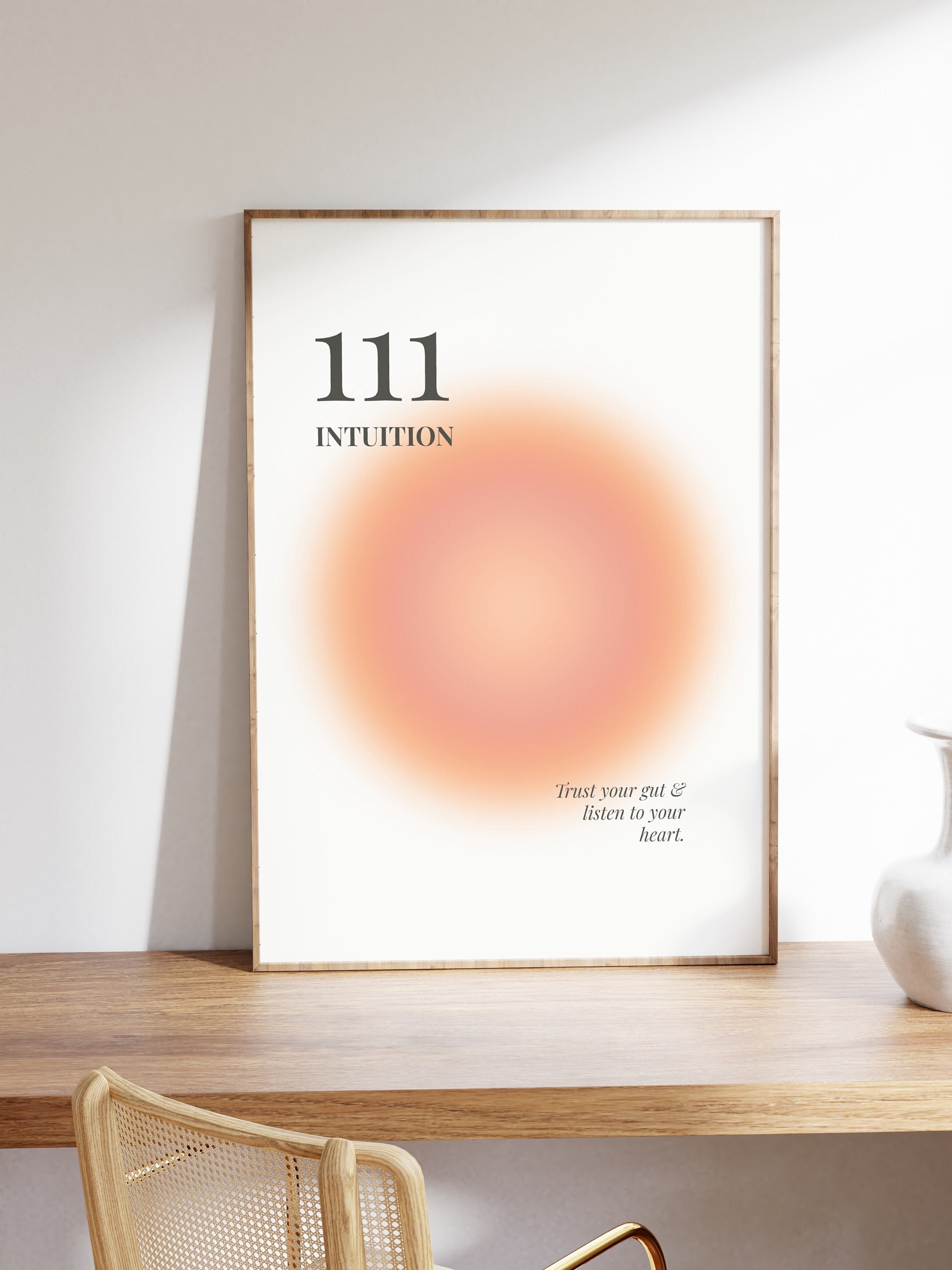 111 Print Angel Numbers Poster Gradient Wall Art Spiritual - Etsy