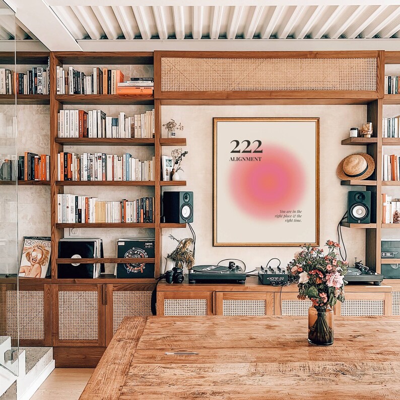 222 Print Angel Numbers Poster Gradient Wall Art Spiritual - Etsy