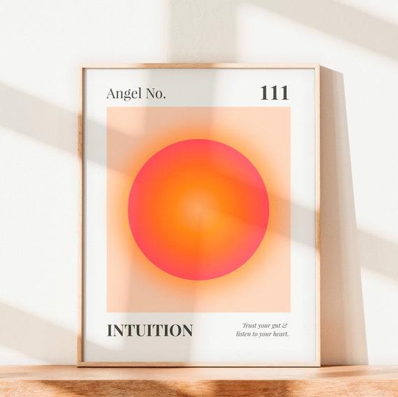 111 Print Angel Numbers Poster Gradient Wall Art Spiritual - Etsy
