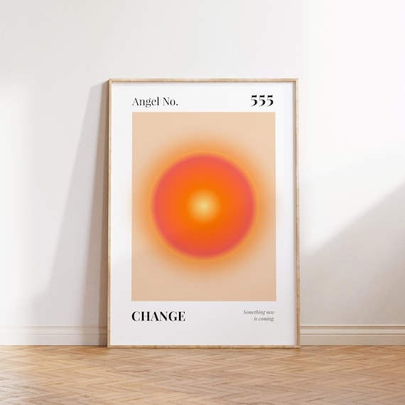 555 Print Angel Numbers Poster Gradient Wall Art Spiritual | Etsy