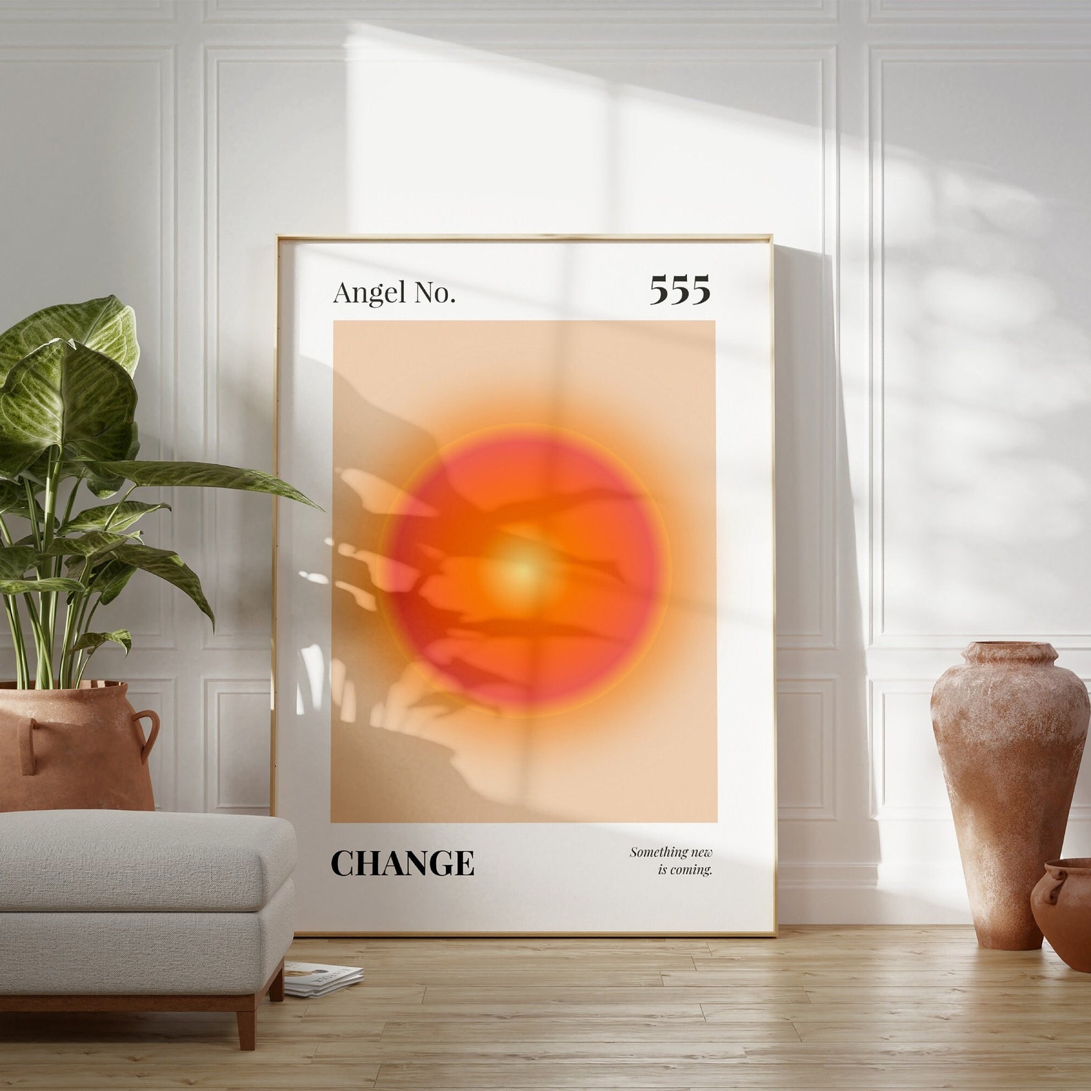 555 Print Angel Numbers Poster Gradient Wall Art Spiritual - Etsy