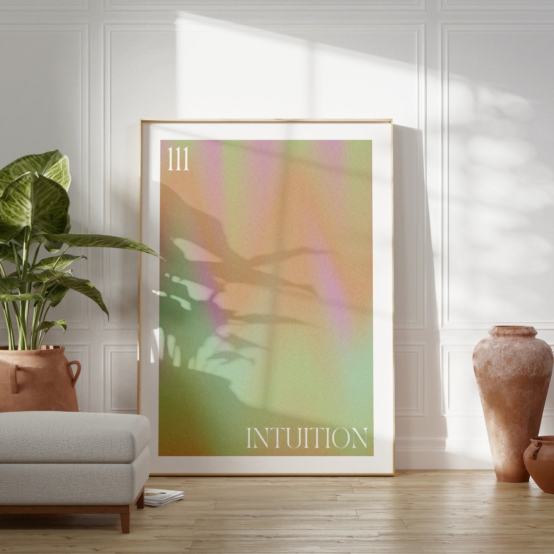 111 Print Angel Numbers Poster Aura Print Gradient Wall - Etsy
