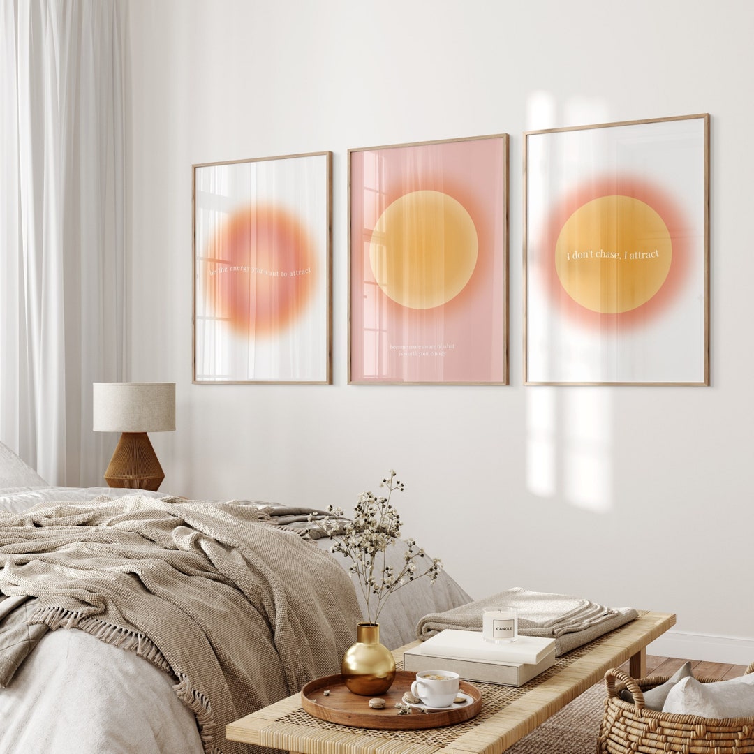 Set of 3 Aura Poster, Aura Print, Gradient Print, Angel Number ...