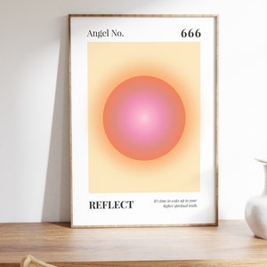 666 Print, Angel Numbers Poster, Gradient Wall Art, Spiritual Print ...
