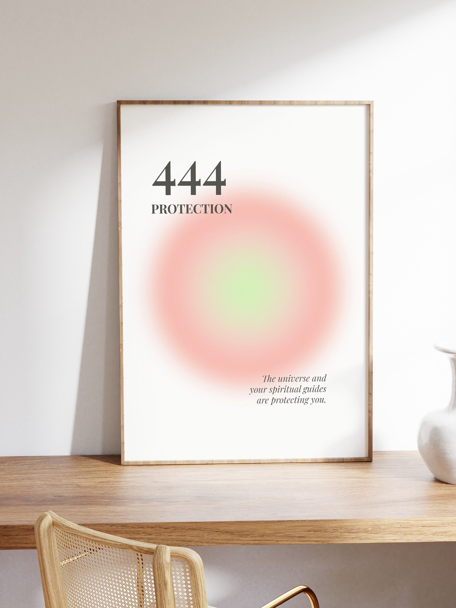 444 Print Angel Numbers Poster Gradient Wall Art Spiritual - Etsy