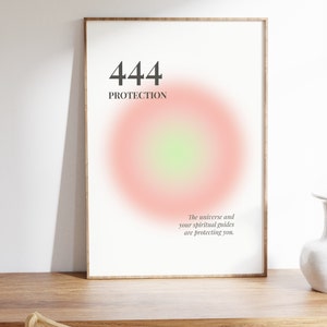 444 Print, Angel Numbers Poster, Gradient Wall Art, Spiritual Print ...