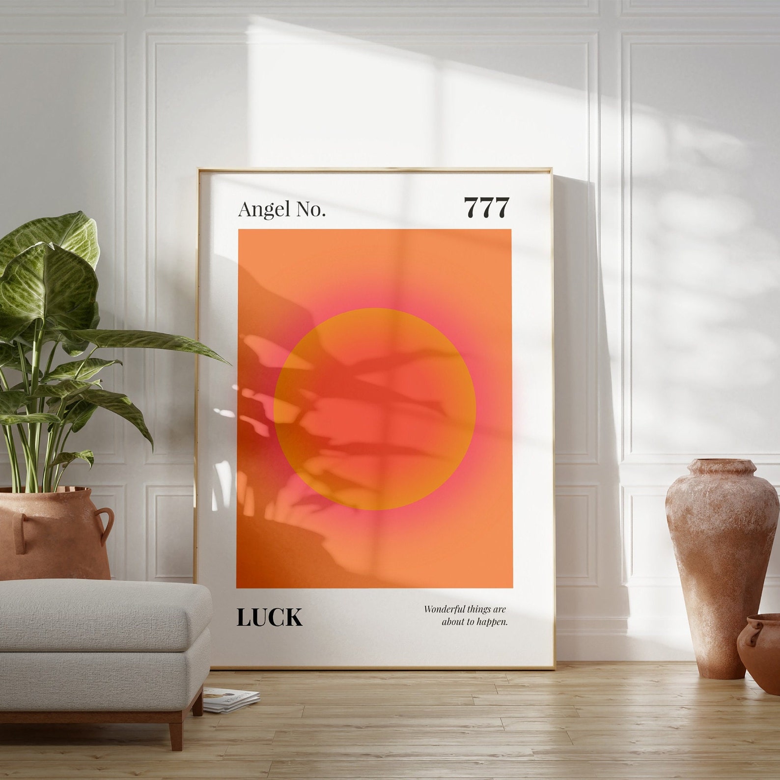 777 Print, Angel Numbers Poster, Gradient Wall Art, Spiritual Print ...