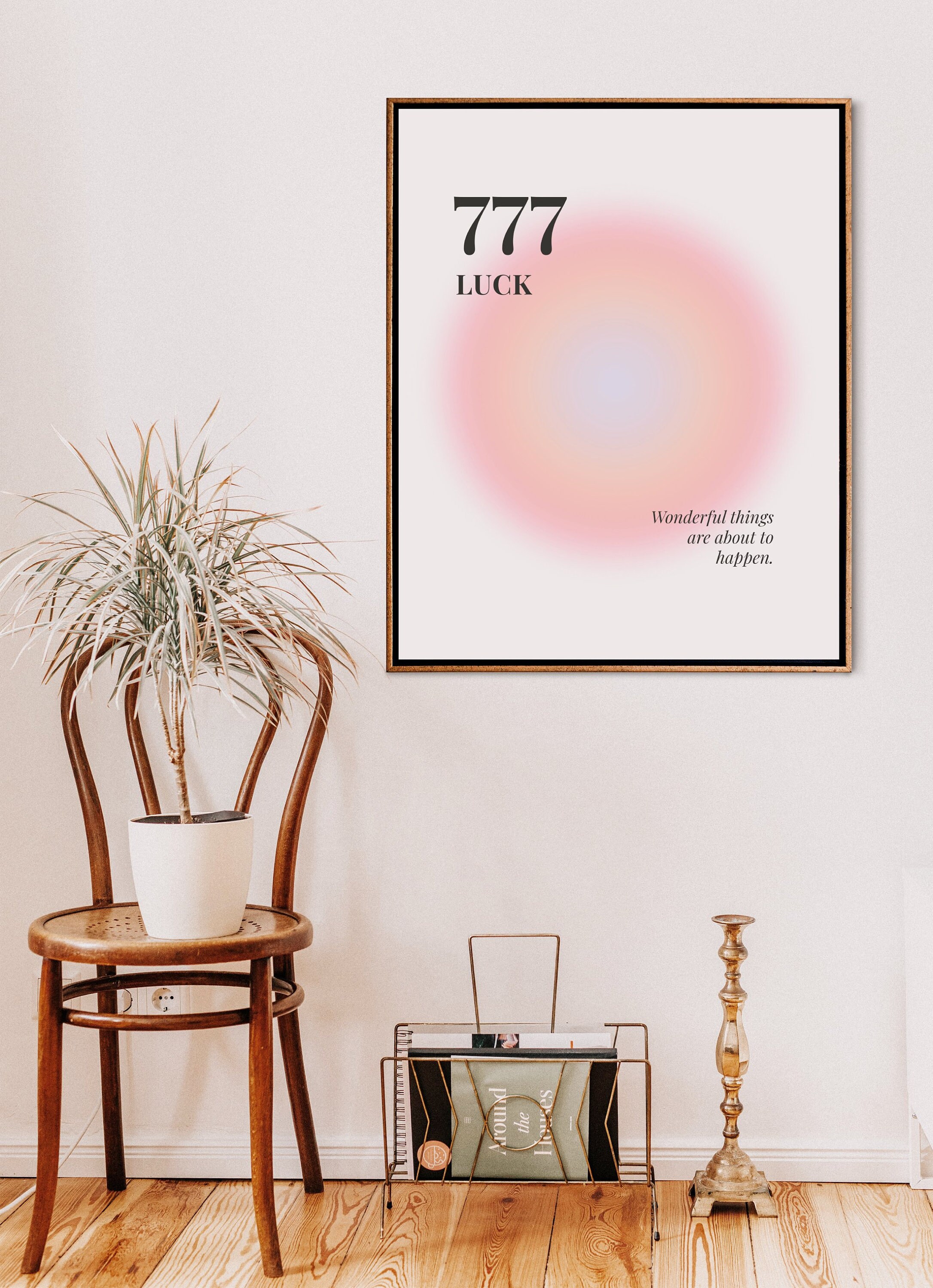 777 Print, Angel Numbers Poster, Gradient Wall Art, Spiritual Print ...