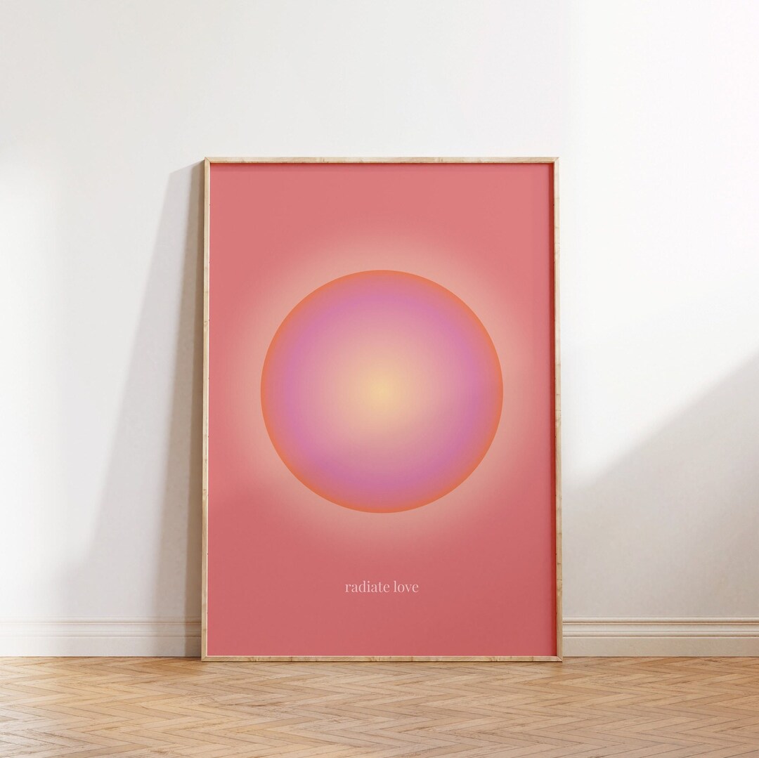 Radiate Love - Aura Poster, Spiritual Wall Art, Gradient Print, Angel ...