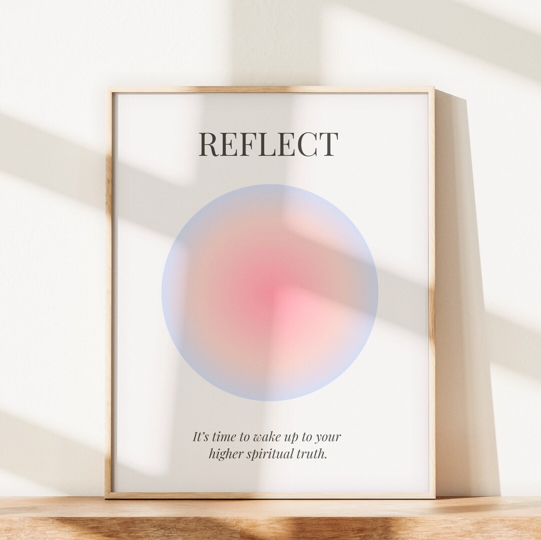 Reflect Angel Numbers Poster, Gradient Wall Art, Spiritual Print ...