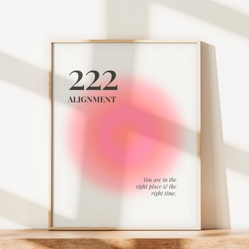 222 Print Angel Numbers Poster Gradient Wall Art Spiritual - Etsy