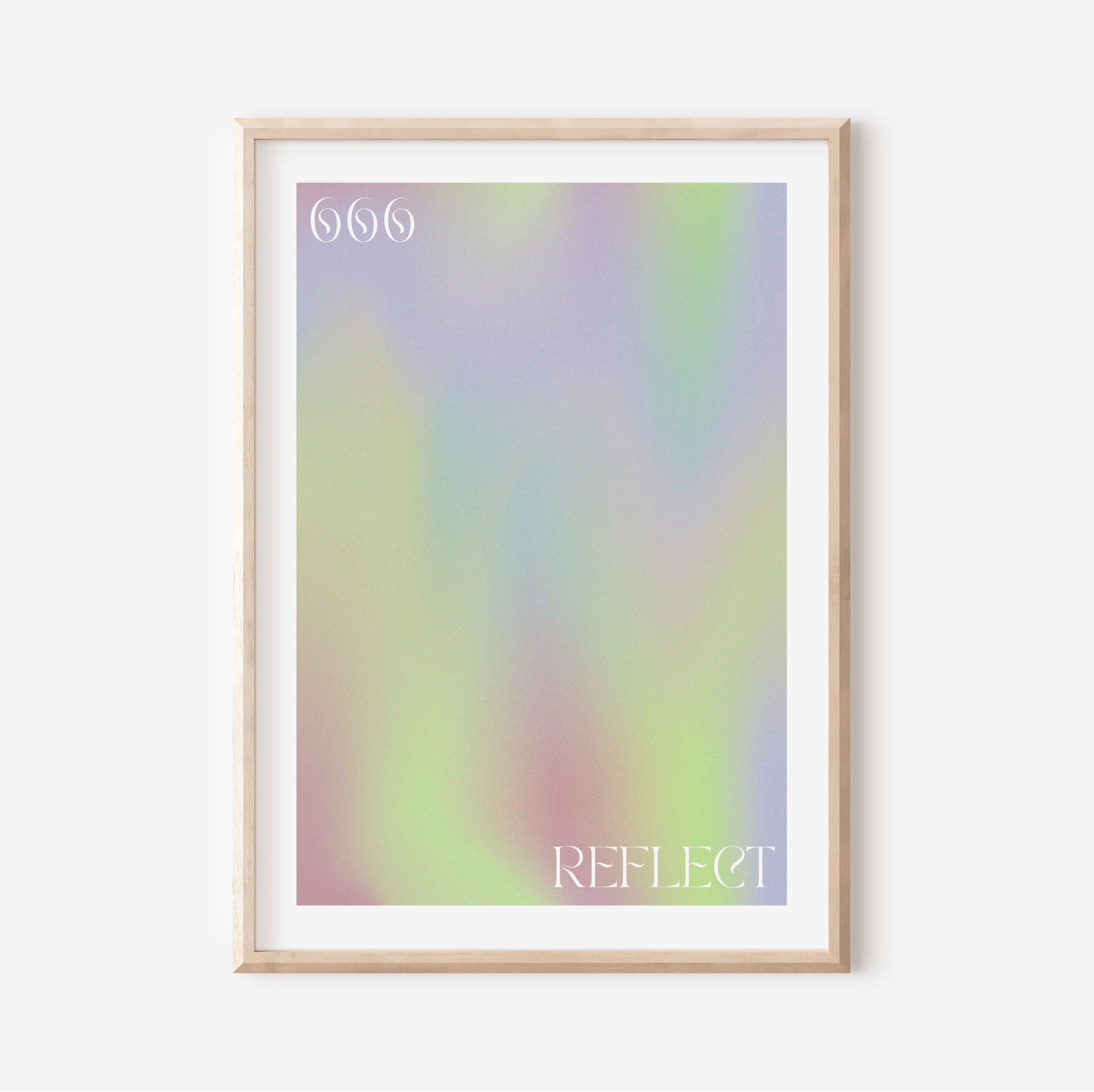 666 Print Angel Numbers Poster Aura Print Gradient Wall - Etsy