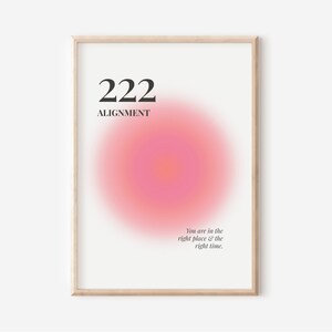 222 Print, Angel Numbers Poster, Gradient Wall Art, Spiritual Print ...