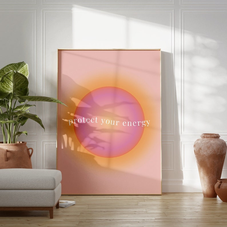 Protect Your Energy Print Aura Poster Gradient Wall Art - Etsy