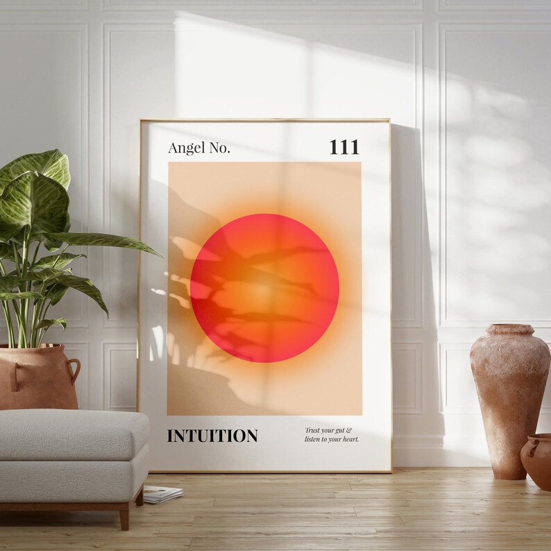 111 Print, Angel Numbers Poster, Gradient Wall Art, Spiritual Print ...
