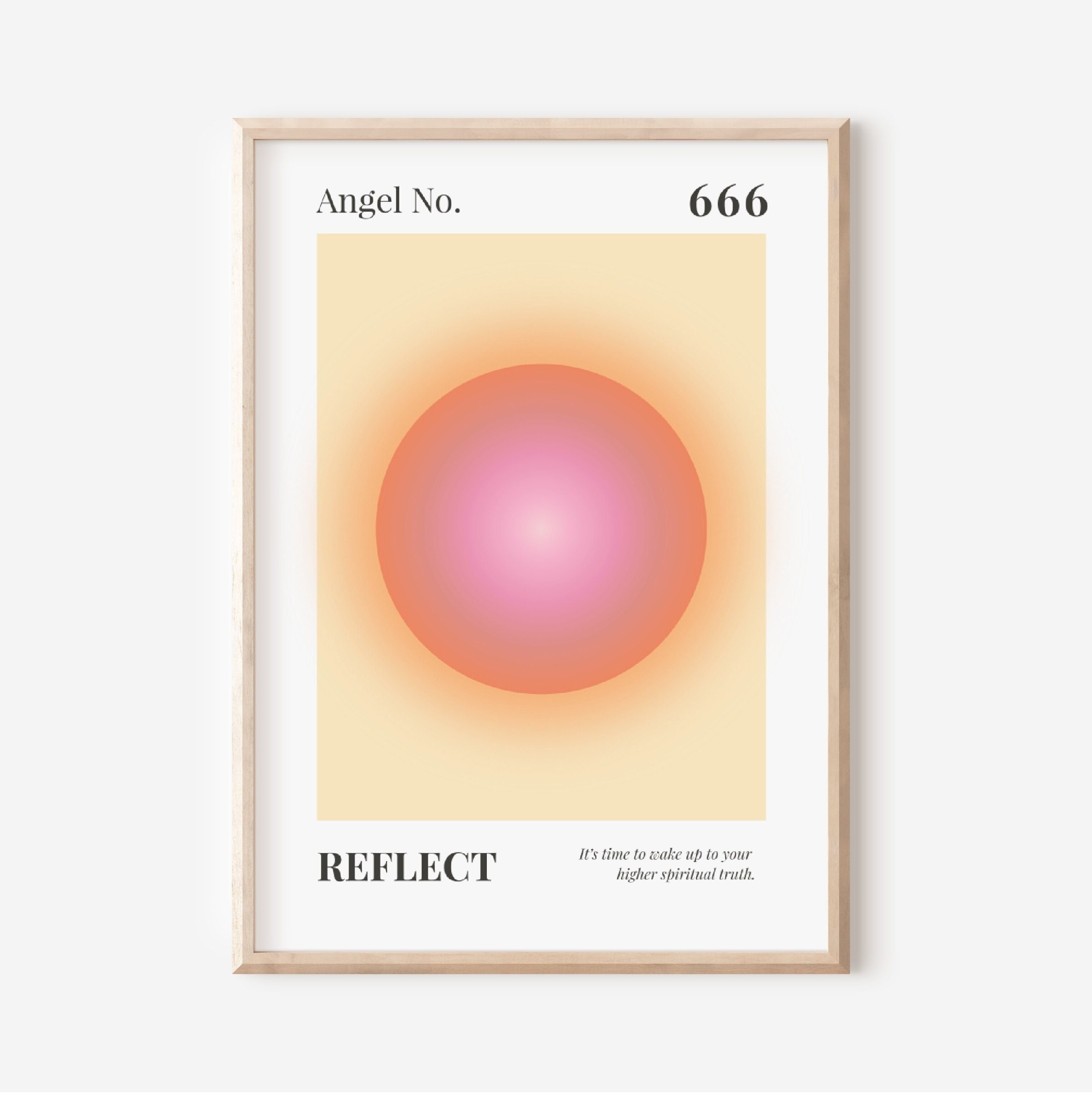 666 Print Angel Numbers Poster Gradient Wall Art Spiritual - Etsy