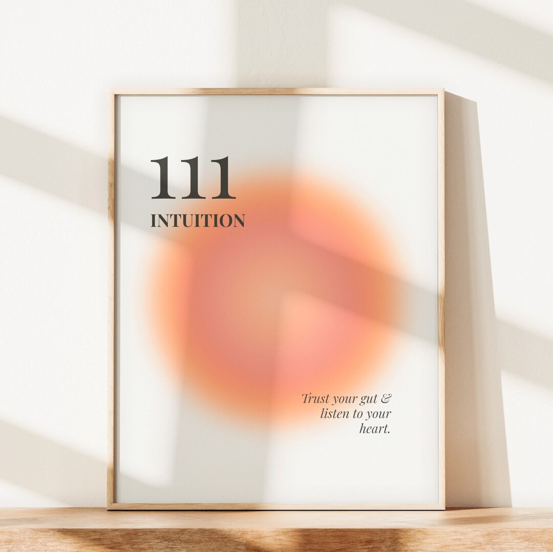 111 Print, Angel Numbers Poster, Gradient Wall Art, Spiritual Print ...