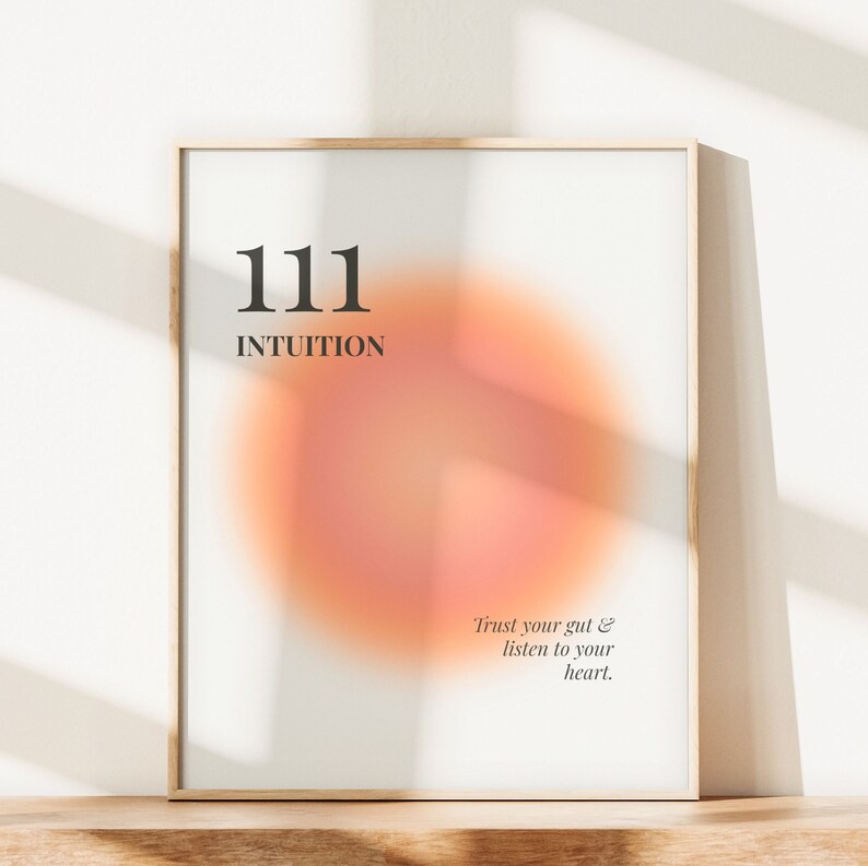 111 Print Angel Numbers Poster Gradient Wall Art Spiritual - Etsy UK