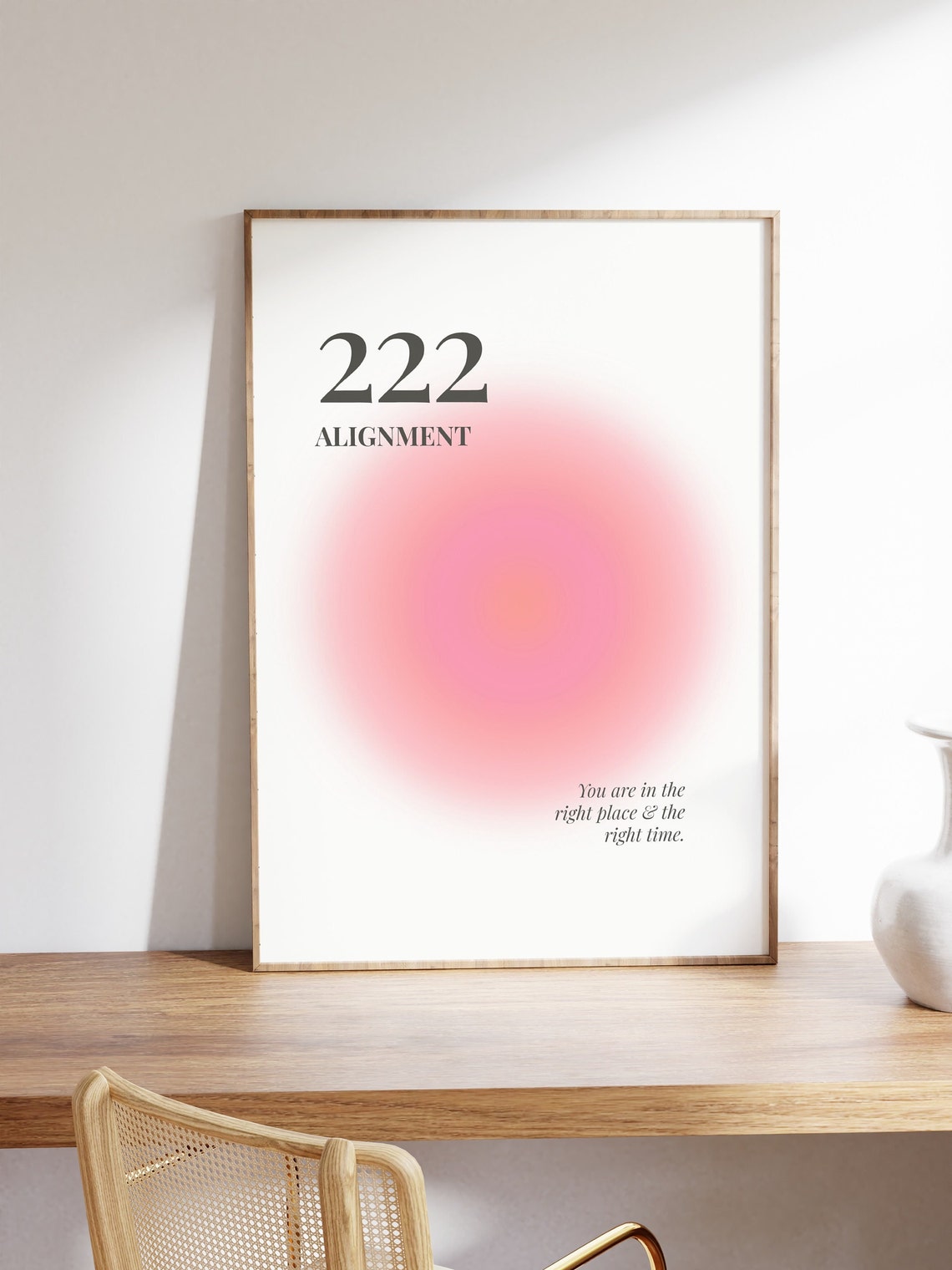 222 Print Angel Numbers Poster Gradient Wall Art Spiritual - Etsy