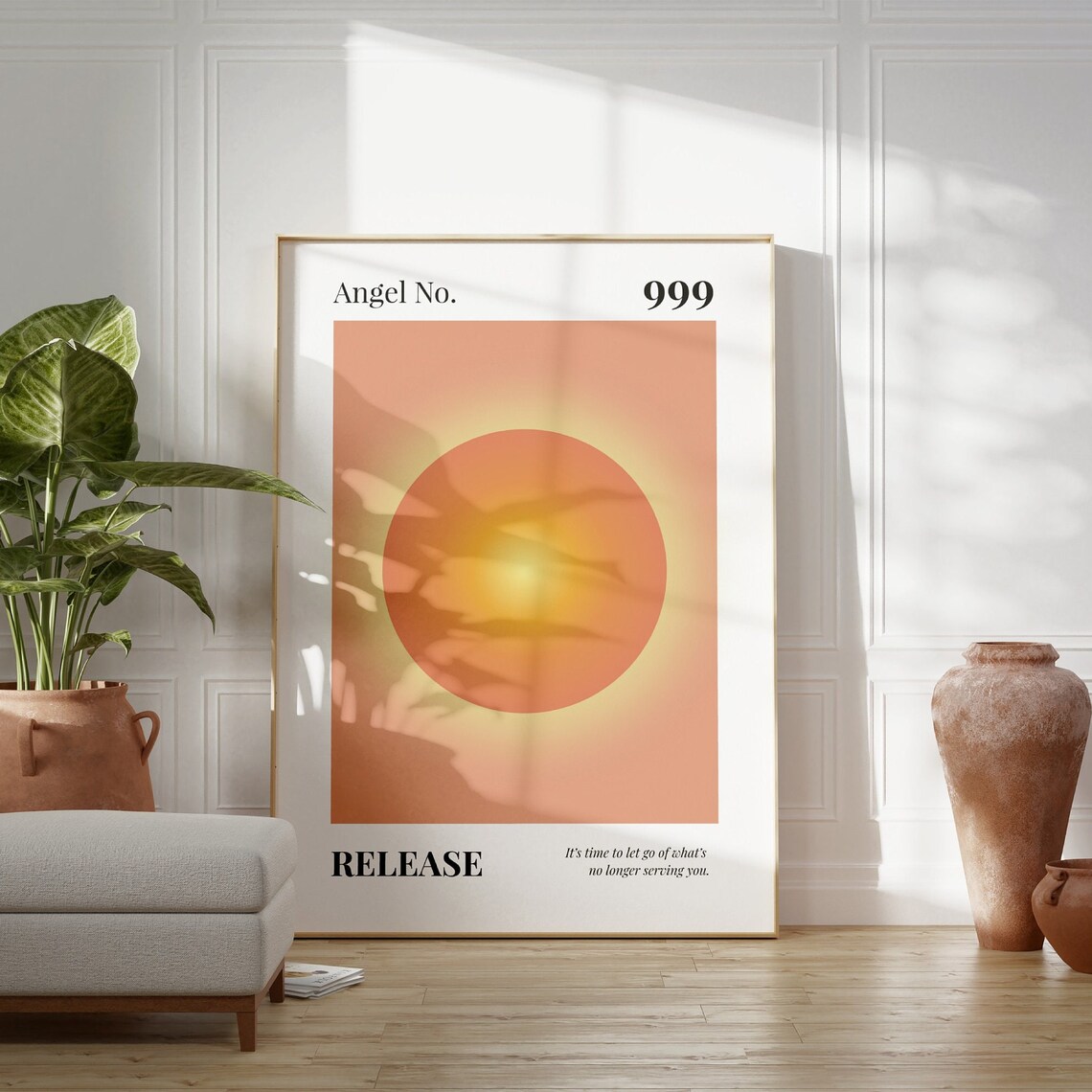 999 Print Angel Numbers Poster Gradient Wall Art Spiritual | Etsy